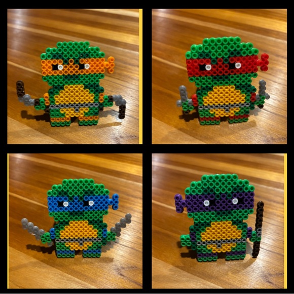 Other | Teenage Mutant Ninja Turtles Perler Bead Magnets Set | Poshmark